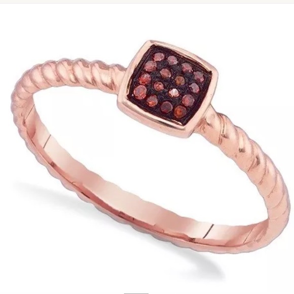 Jewelry | 62599 Natural Red Diamond 1k Rose Gold Ring | Poshmark